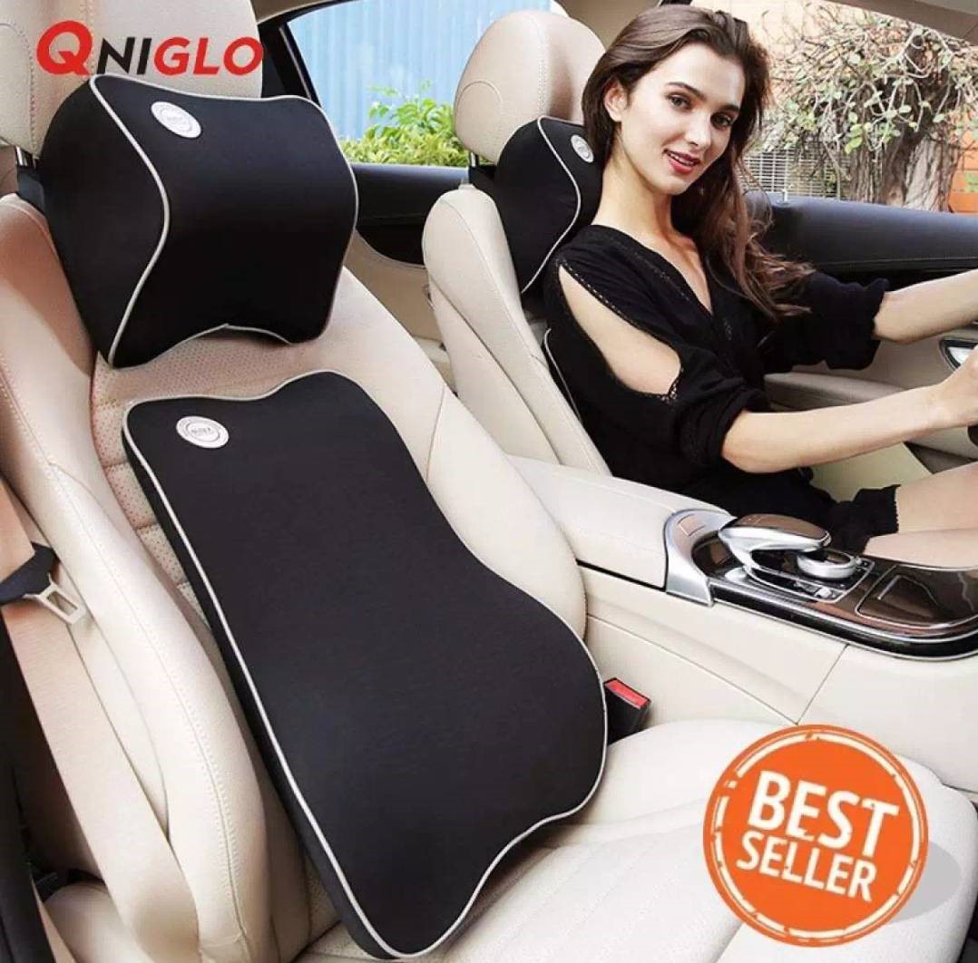 ุชุดเบาะหมอนสุขภาพรองรับหลังรองคอในรถหรือในบ้าน Memory Foam แท้ 100